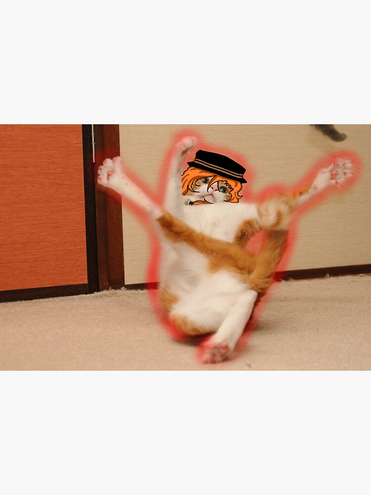 "Chuuya cat" Sticker for Sale by LowbudgetArt | Redbubble