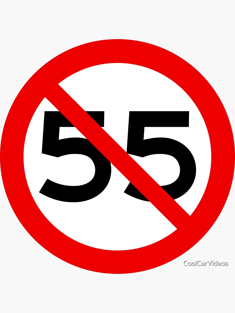 "NO 55 mph Speed Limit" Sticker for Sale by CoolCarVideos | Redbubble