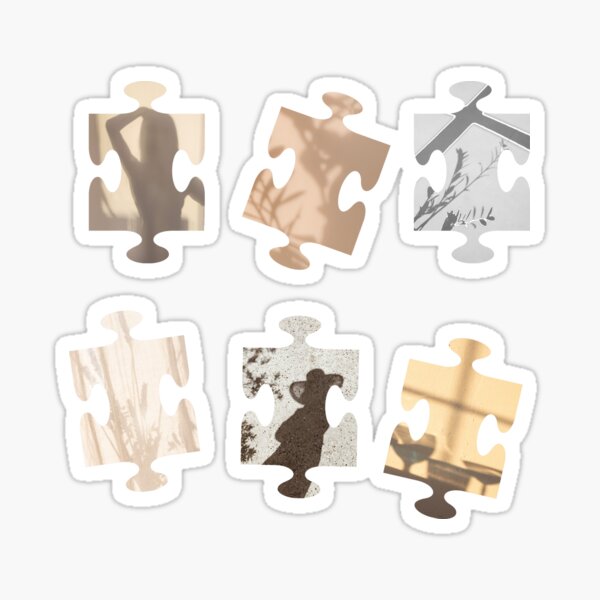 "Shadows in puzzle pieces, sticker pack" Sticker for Sale by beskrajem ...