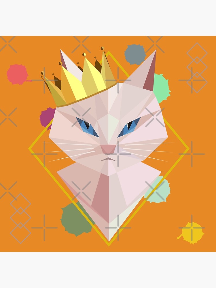 "King Cat Polygon" Art Print for Sale by setyawanH | Redbubble