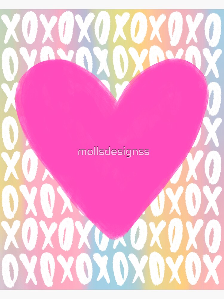 "Preppy rainbow xoxo heart" Sticker for Sale by mollsdesignss | Redbubble