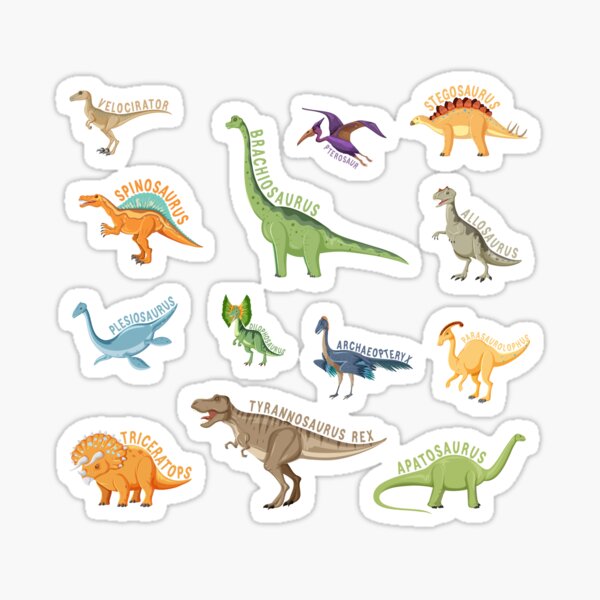 "Different Types Of Dinosaurs" Sticker for Sale by PixMe | Redbubble