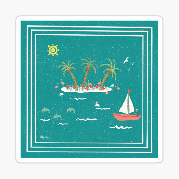 "Island Time" Sticker for Sale by MarcyBrennanArt | Redbubble