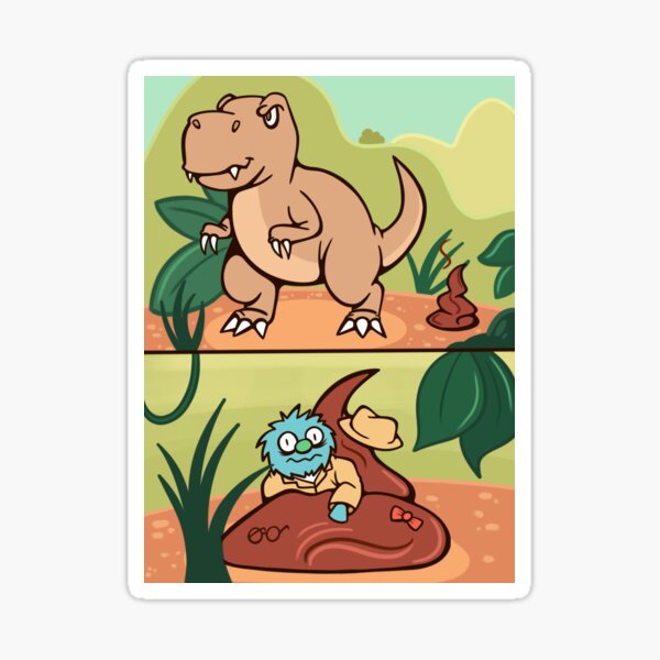 "Professor T-Rex Poop" Sticker for Sale by protectedtower | Redbubble