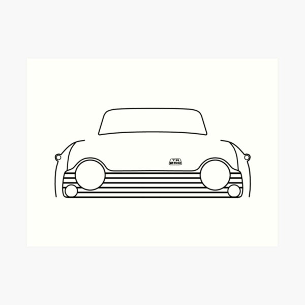 "Triumph TR250 1960s British classic car outline graphic (black)" Art ...