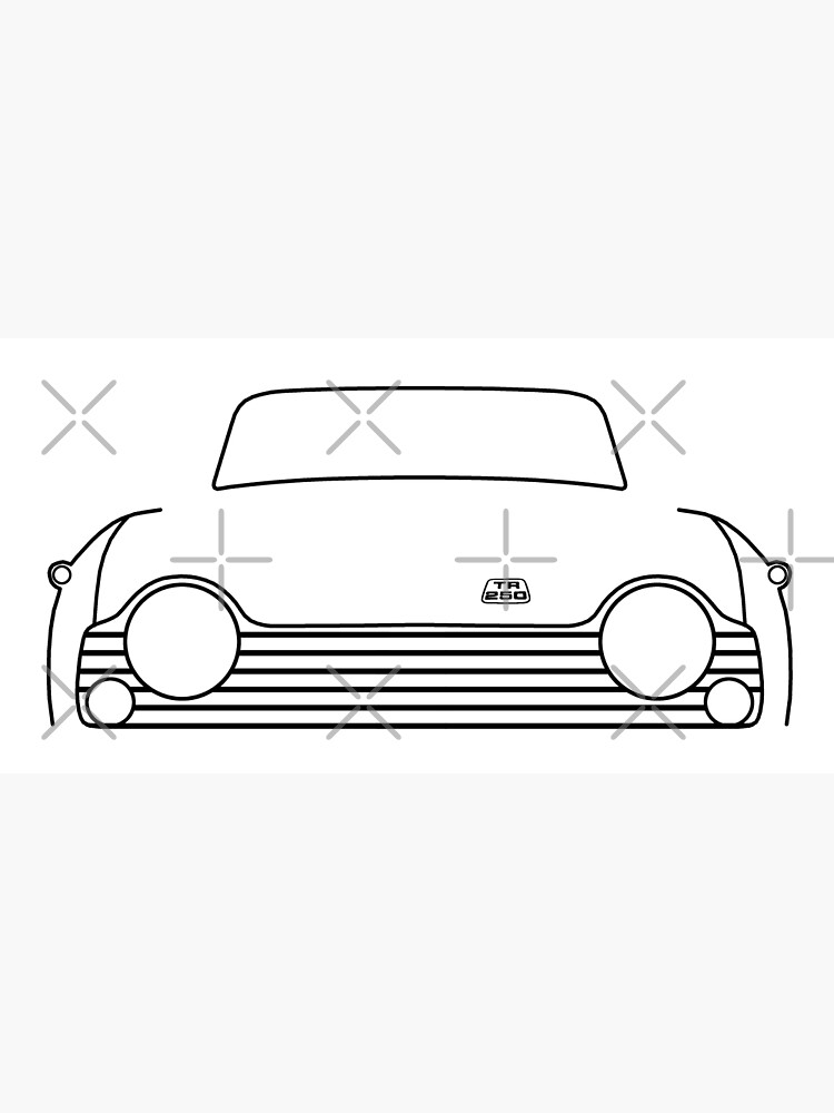 "Triumph TR250 1960s British classic car outline graphic (black ...