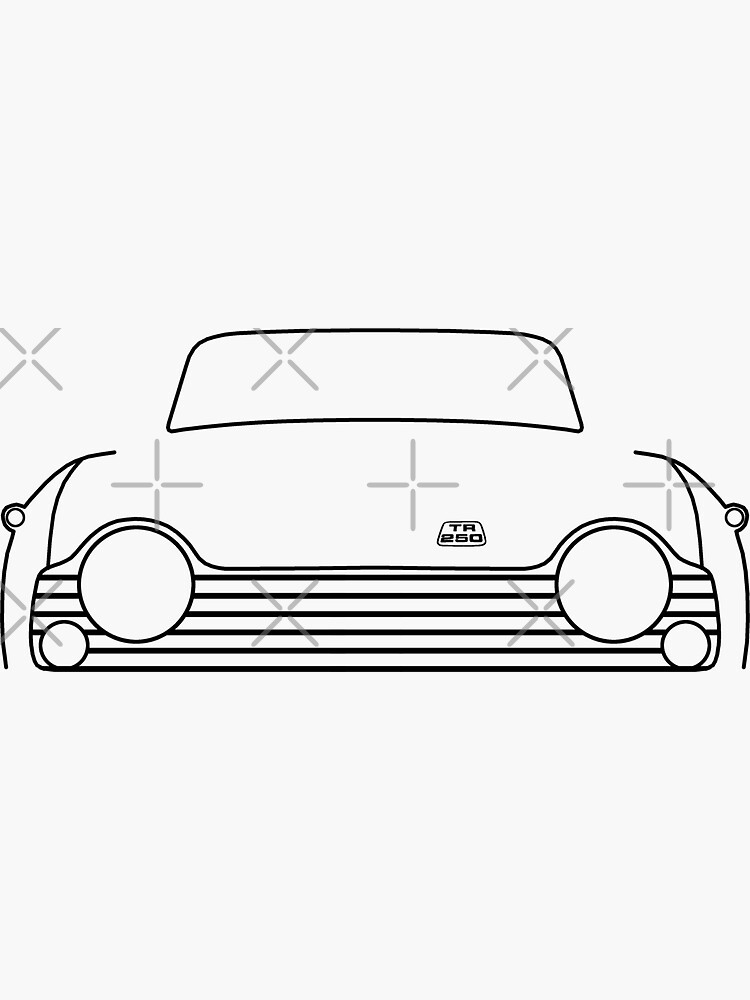 "Triumph TR250 1960s British classic car outline graphic (black ...