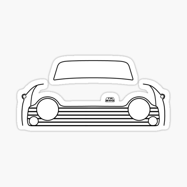 "Triumph TR250 1960s British classic car outline graphic (black ...