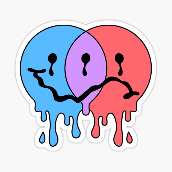 "Mixed Feelings Club (Blue and Red) (White)" Sticker for Sale by ...