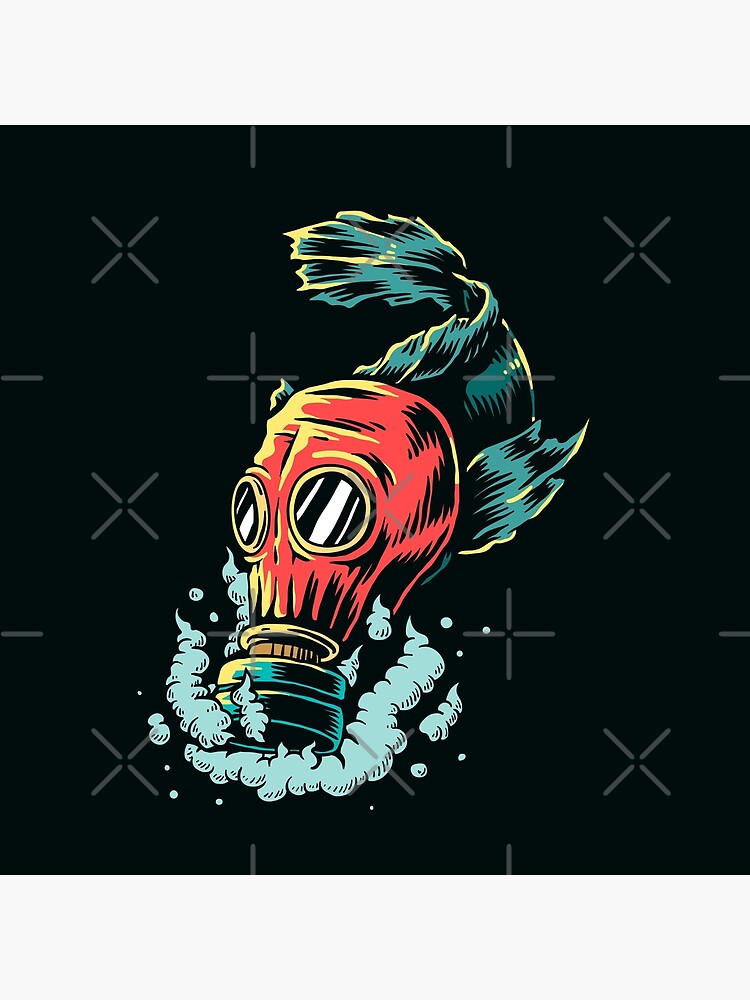 "Fish with gas mask" Poster for Sale by Vlaki | Redbubble