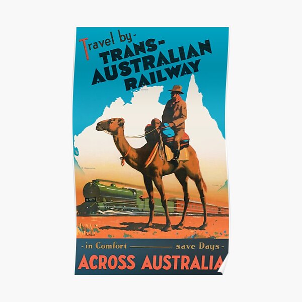 "Travel by trans-Australian Railway, Advertisement Poster by ...