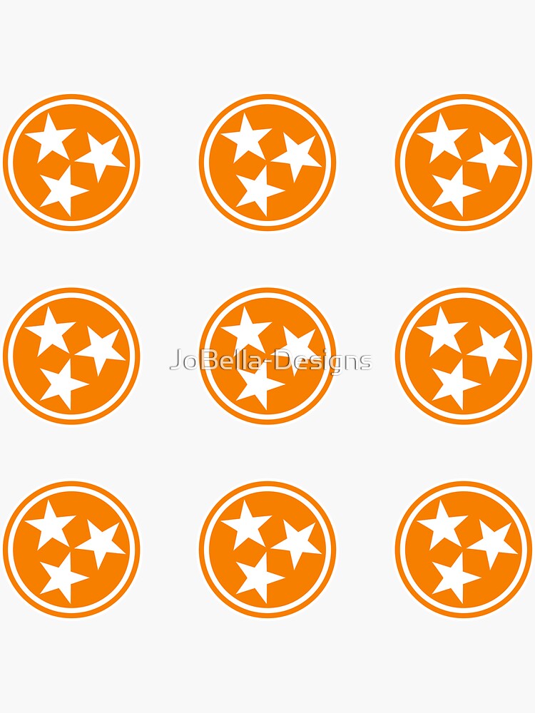"Orange Tennessee TriStar" Sticker for Sale by JoBella-Designs | Redbubble