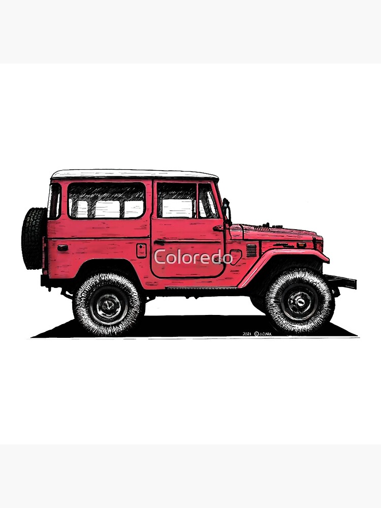 "Toyota FJ40 Land Cruiser Freeborn Red" Art Print for Sale by Coloredo ...