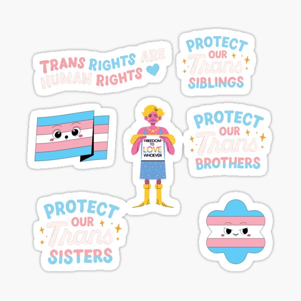 "Trans rights, pride allyship, sticker pack" Sticker by artjustforu ...