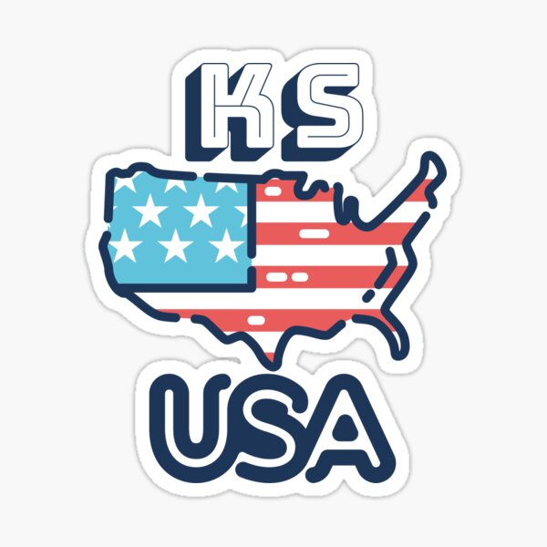 "KS, USA, Kansas" Sticker for Sale by ChienHuang | Redbubble