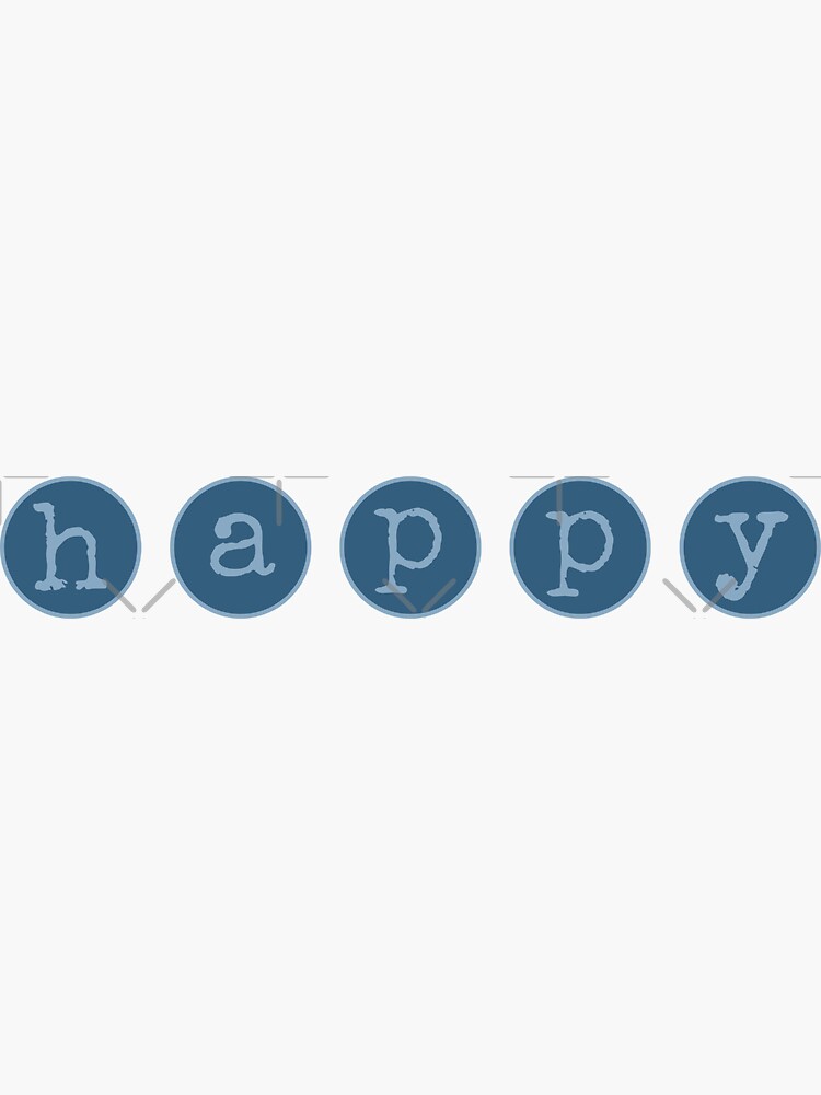 "Happy on Vintage Typewriter Keys in Minimal Typographic Design - Light ...
