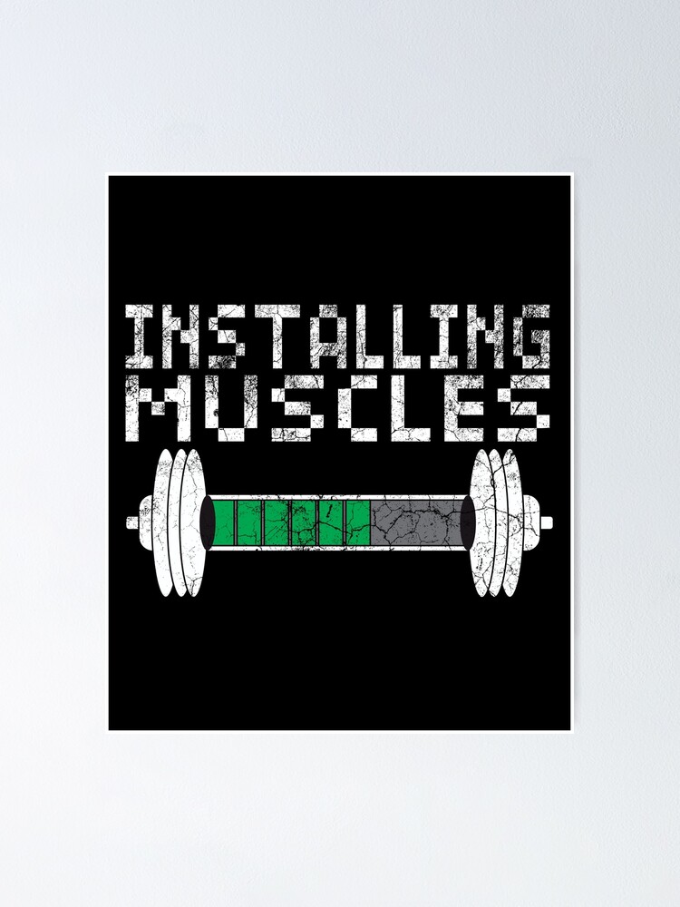 "Funny Workout, Installing Muscles" Poster for Sale by mamahellfire31 ...