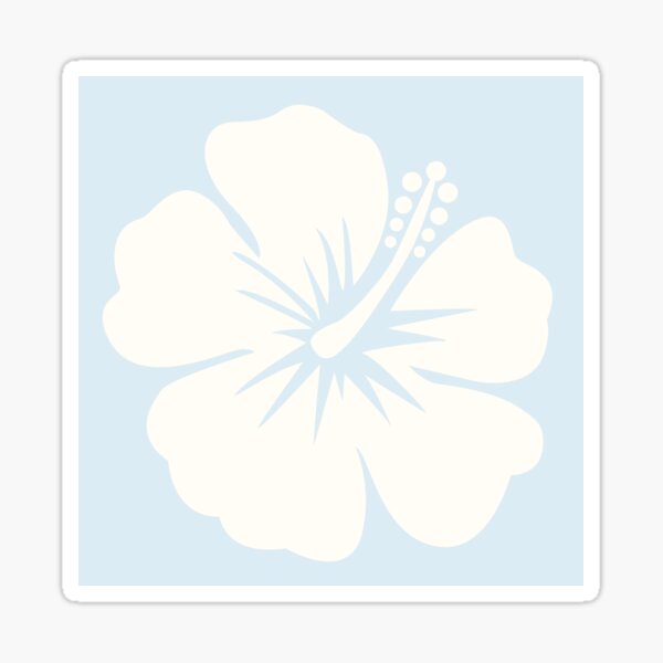 "Light Blue Hibiscus Flower Print" Sticker for Sale by hollylynette ...