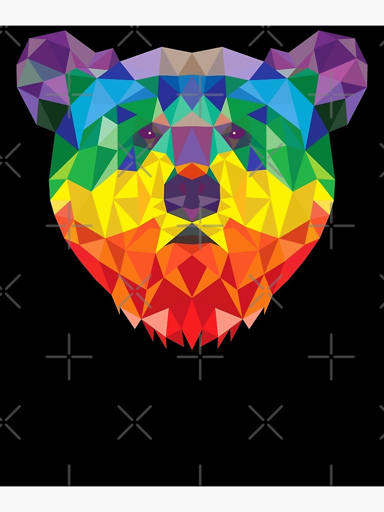 " Geometric Bear LGBT Rainbow Flag Gay PRIDE" Poster by shakour | Redbubble