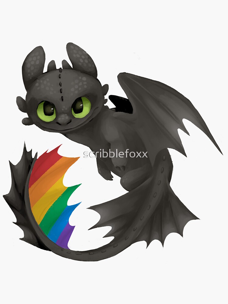 "Toothless Pride - Rainbow" Sticker for Sale by scribblefoxx | Redbubble