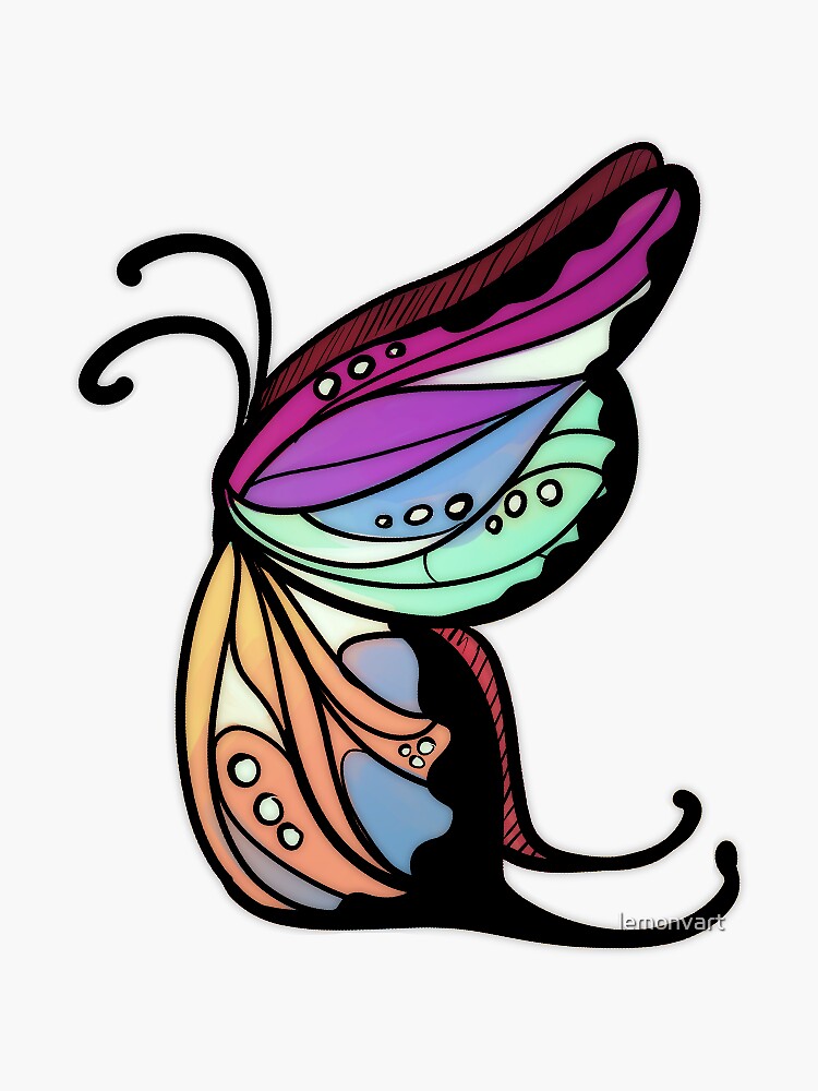 "mlm butterfly" Sticker for Sale by lemonvart | Redbubble