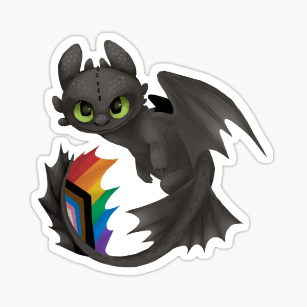 "Toothless Pride - Progress Rainbow" Sticker for Sale by scribblefoxx ...