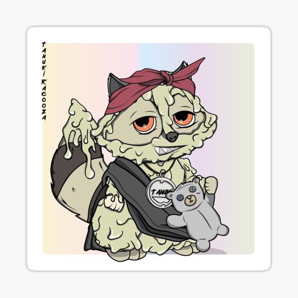 "Tanuki Racooza Slime" Sticker for Sale by Onkeltrojan | Redbubble