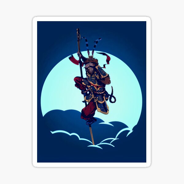 "Monkey King" Sticker for Sale by ArtByCaki | Redbubble