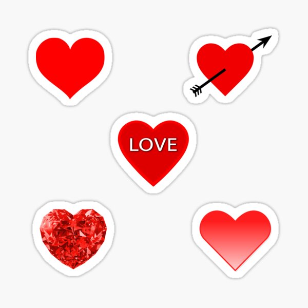 "Heart sticker pack " Sticker for Sale by PaulGoldStore | Redbubble