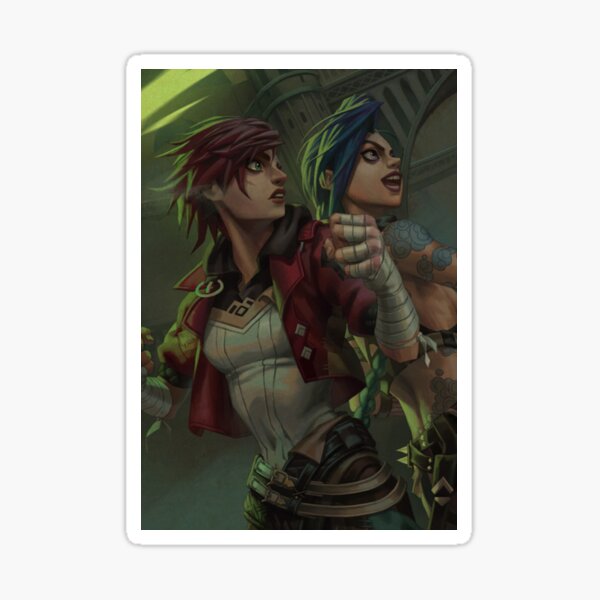 "Lovely Arcane jinx and vi" Sticker by flashonalt | Redbubble
