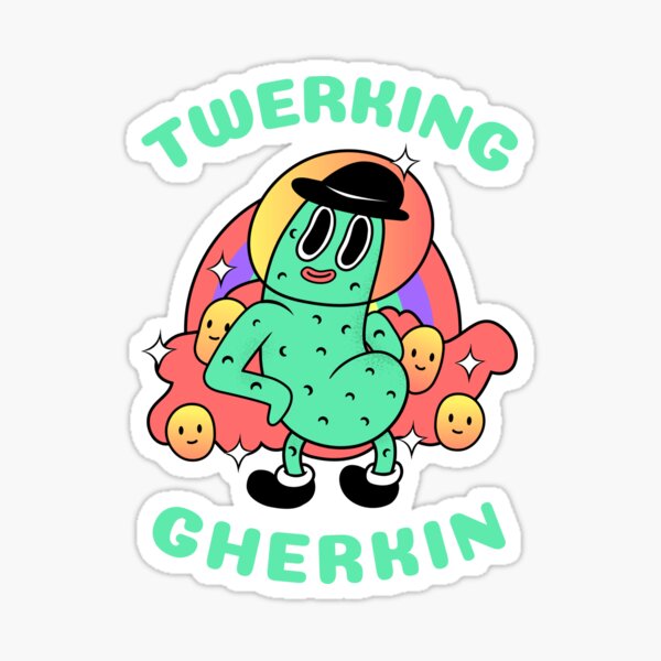 "Twerking Gherkin Pickle" Sticker by StardustDesign- | Redbubble