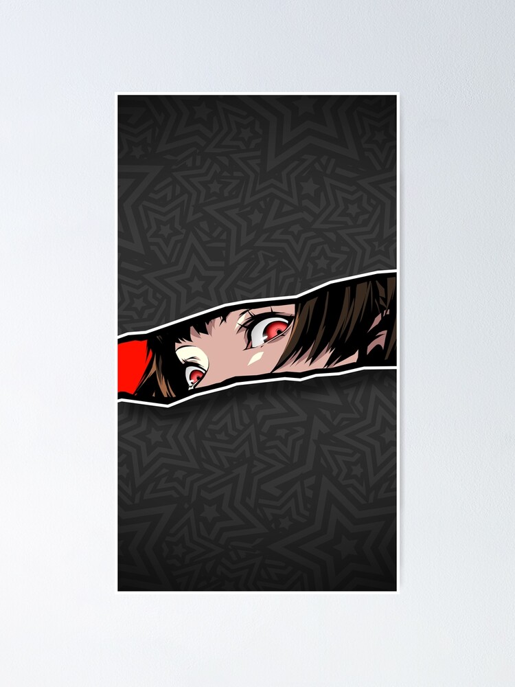 "Makoto Niijima Battle Cut In Against Grey Star Background" Poster for ...