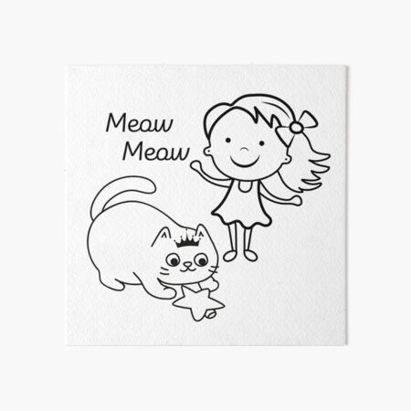 "Kitten for girls. Meow meow" Art Board Print for Sale by EMIPRINCESS ...
