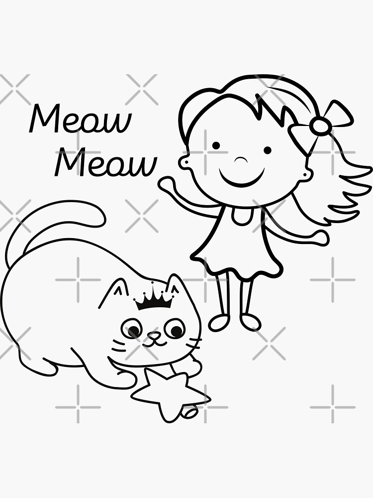 "Kitten for girls. Meow meow" Sticker for Sale by EMIPRINCESS | Redbubble
