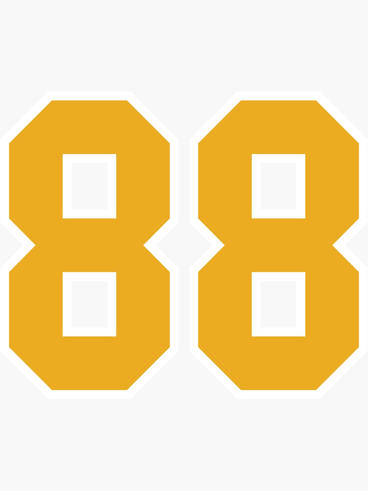 "88 Black Gold White Sports Jersey Number Eighty-Eight Sticker" Sticker ...