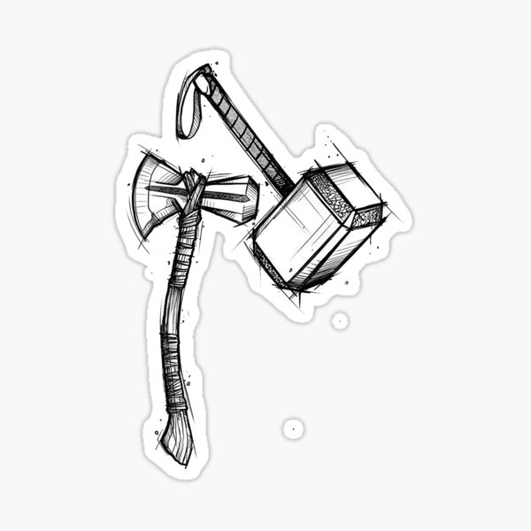 "Stormbreaker and Mjolnir" Sticker for Sale by Shariko | Redbubble