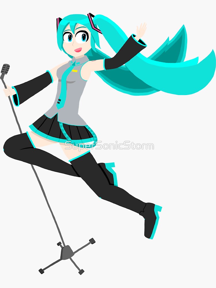 "Hatsune Miku wave" Sticker for Sale by SuperSonicStorm | Redbubble