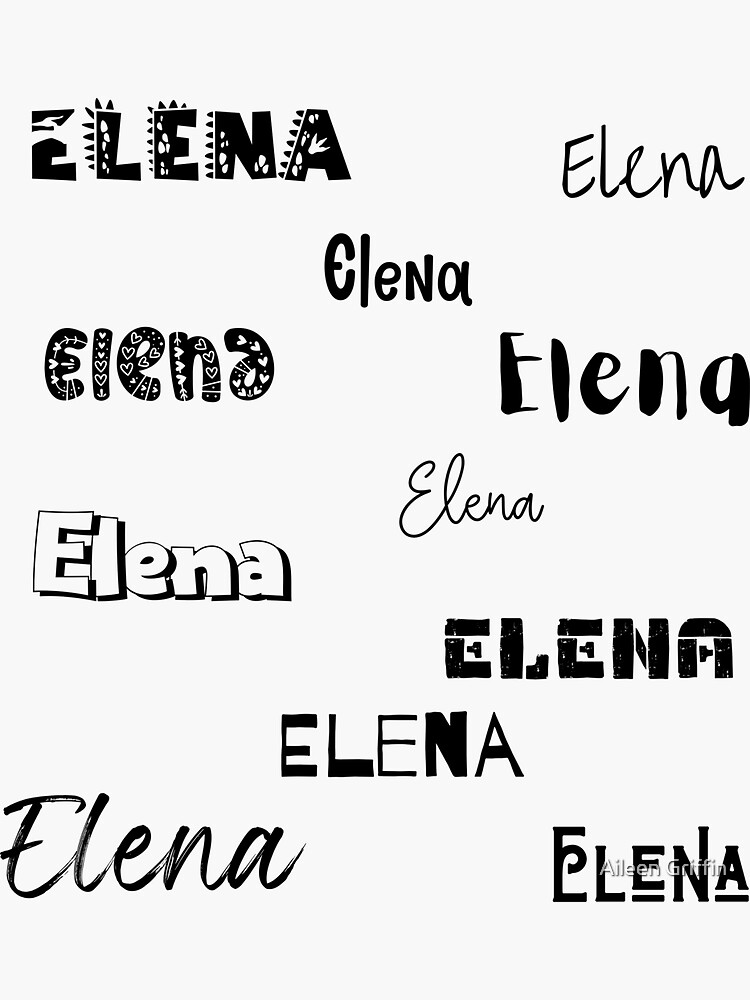 "Elena in 10 different fonts" Sticker for Sale by magleen | Redbubble