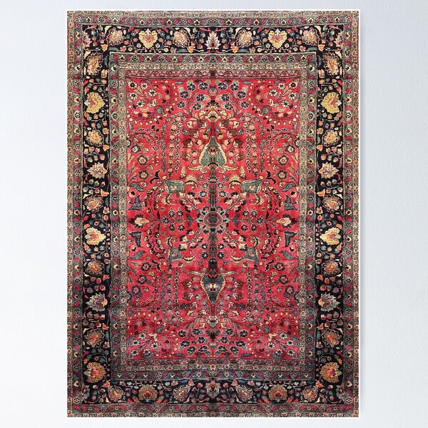 "Antique Persian Red Rug" Poster for Sale by Falln | Redbubble