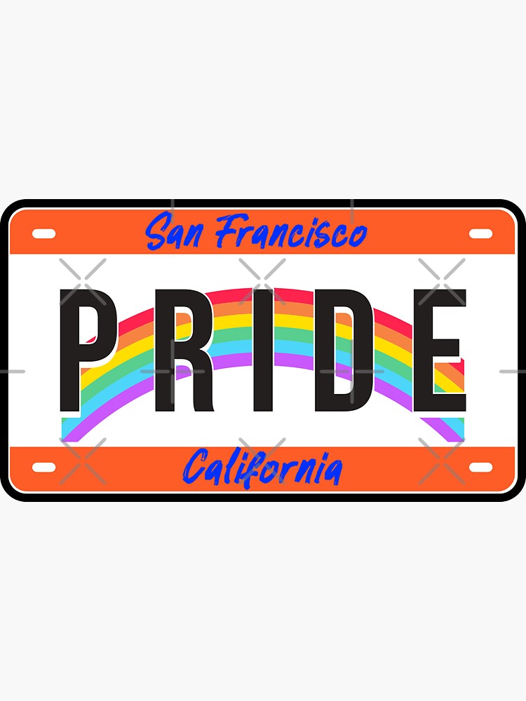 "San Francisco PRIDE License Plate Design" Sticker for Sale by dkduffey ...