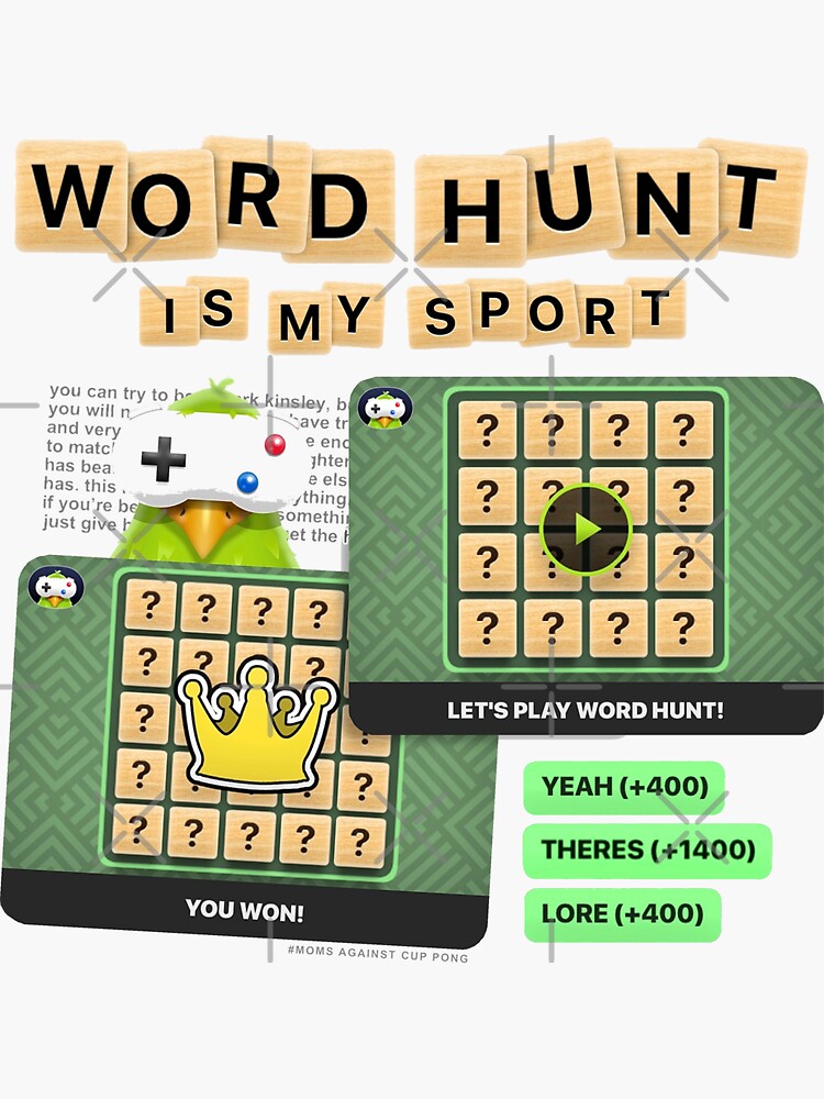 "Word Hunt" Sticker for Sale by GamePigeonFan | Redbubble