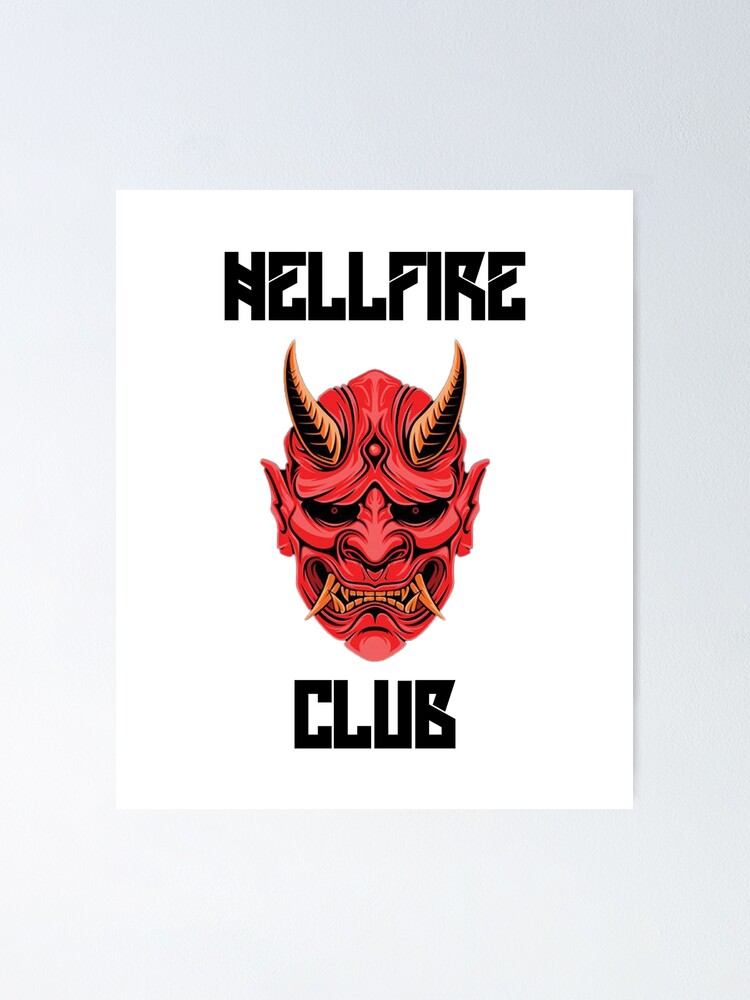 " hellfire Club Japanese Demon Essential T-Shirt " Poster for Sale by ...