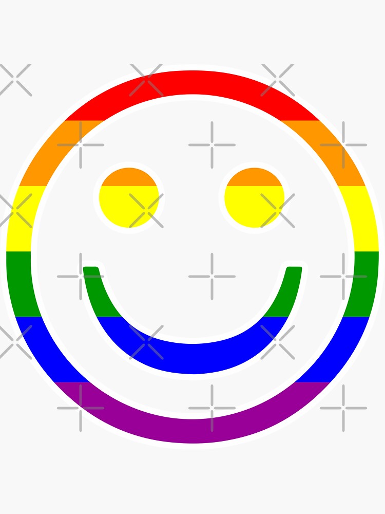 "Pride Smiling Face LGBTQ Design" Sticker for Sale by eham93 | Redbubble