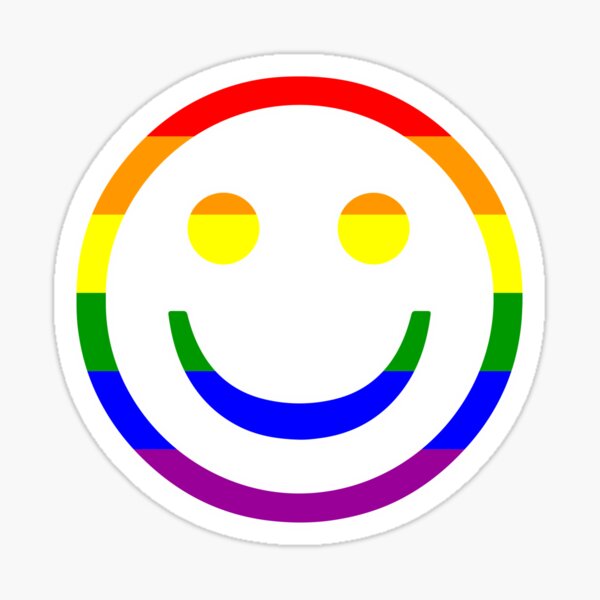 "Pride Smiling Face LGBTQ Design" Sticker for Sale by eham93 | Redbubble