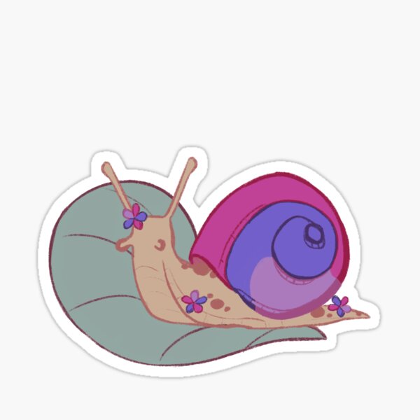 "Pride Bisexual Flag Snail Dark" Sticker by Kiwilium | Redbubble