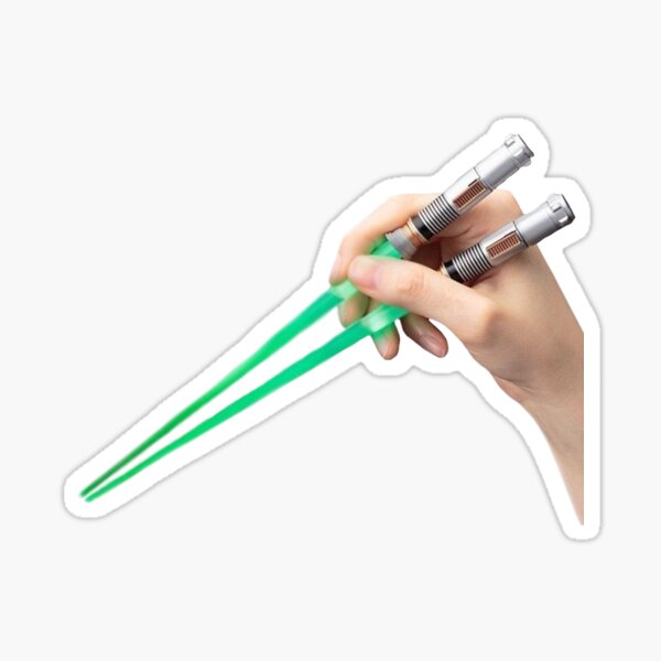 "Lightsaber chopsticks" Sticker for Sale by sikmnxj | Redbubble