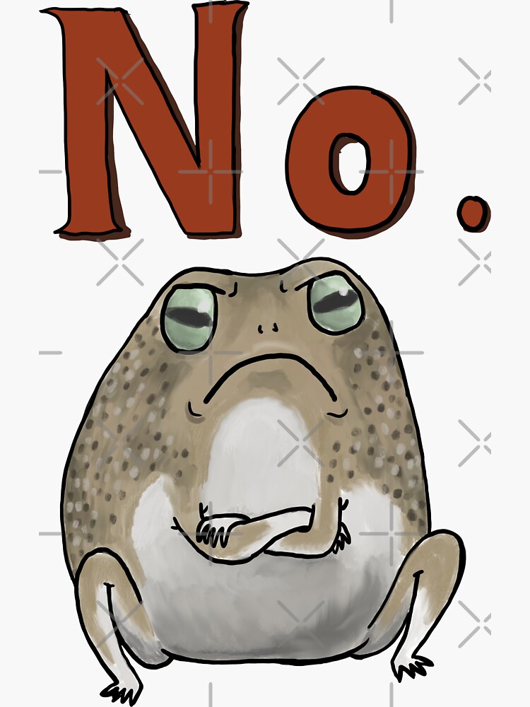 ""No" frog" Sticker for Sale by famousdinosaurs | Redbubble