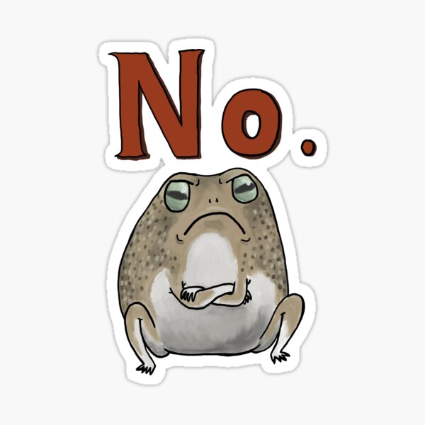 ""No" frog" Sticker for Sale by famousdinosaurs | Redbubble