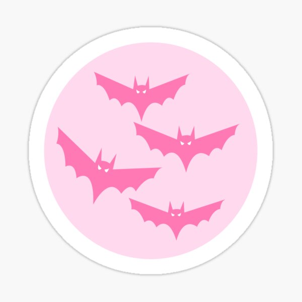 "Pink bats" Sticker for Sale by Dragonchibi | Redbubble