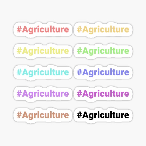 "#Agriculture Hashtag Agriculture (Set of 10)" Sticker for Sale by ...